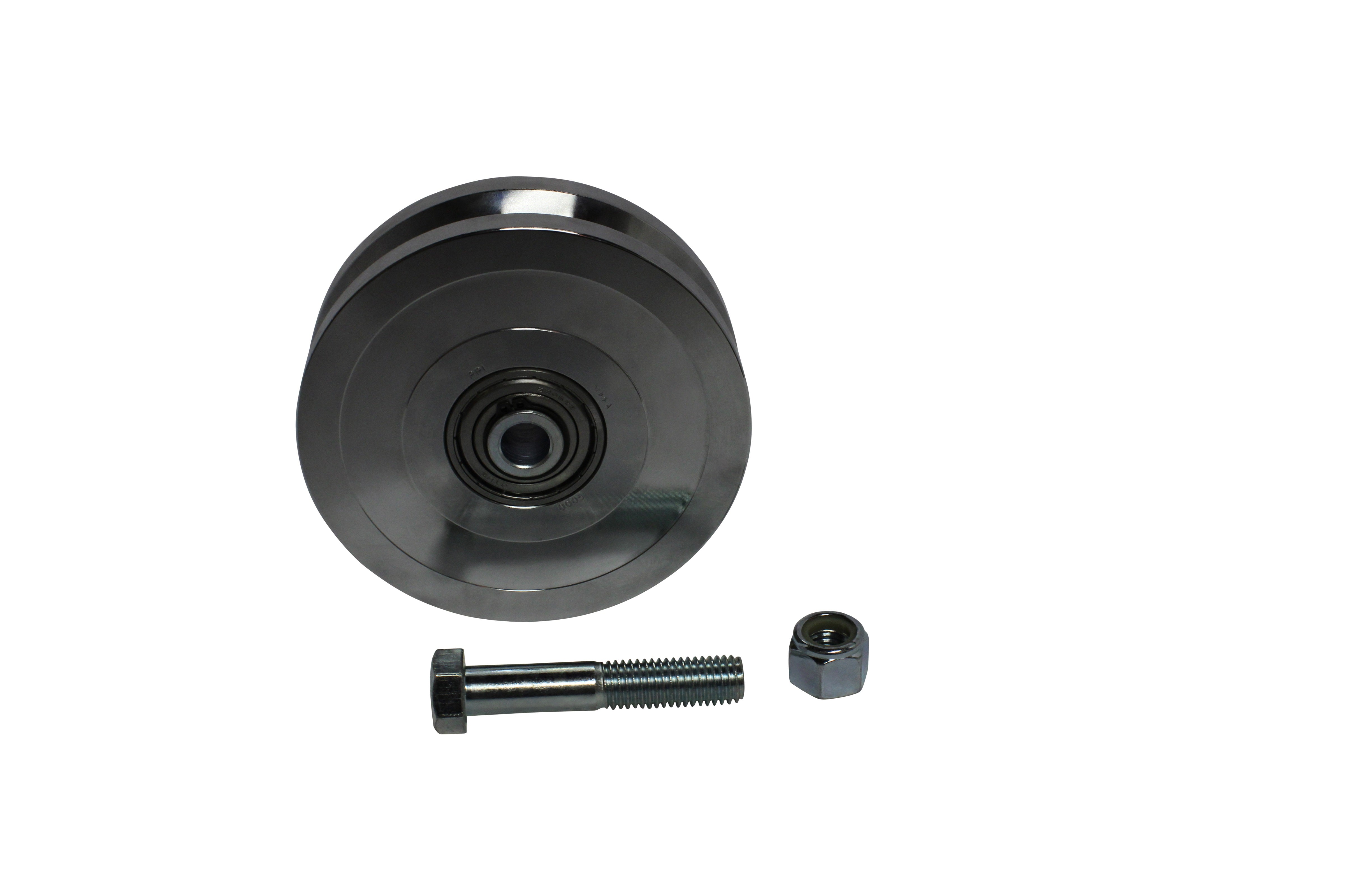Single 6" Solid Machined V-Groove Wheel with Bolt and Lock Nut ...